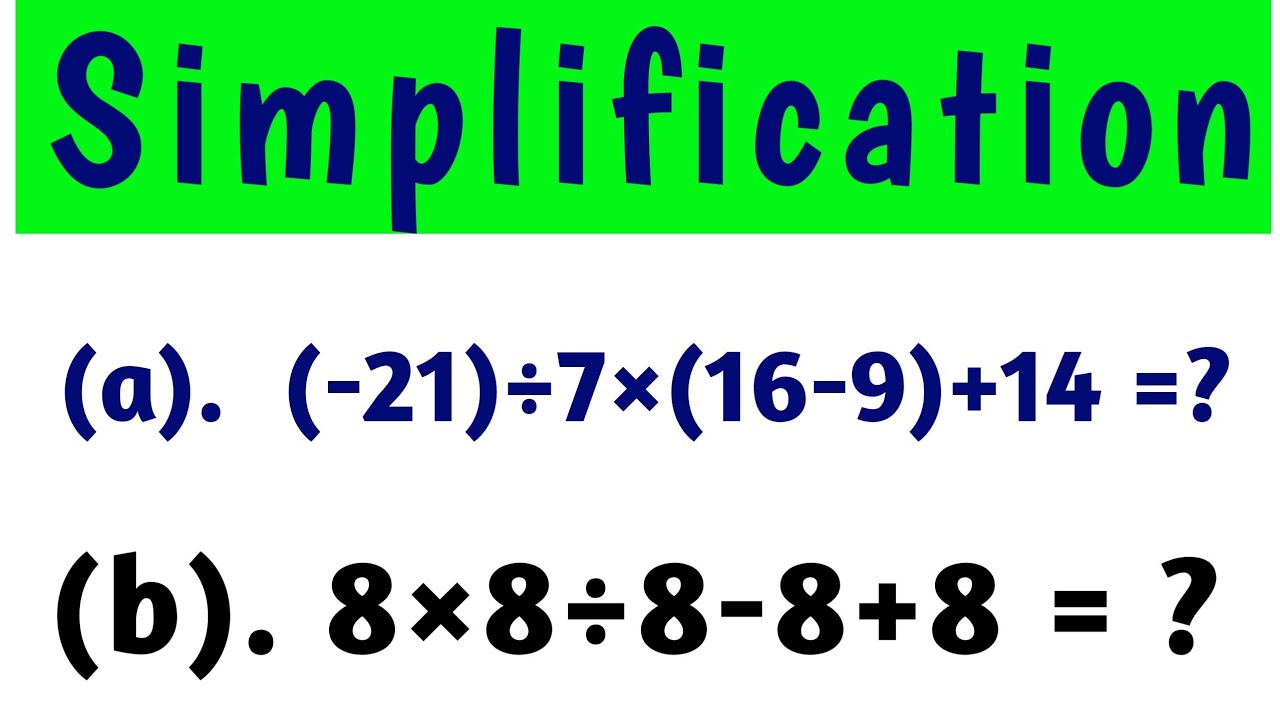 Simplification of integers @GyandarshanKnowledge - YouTube