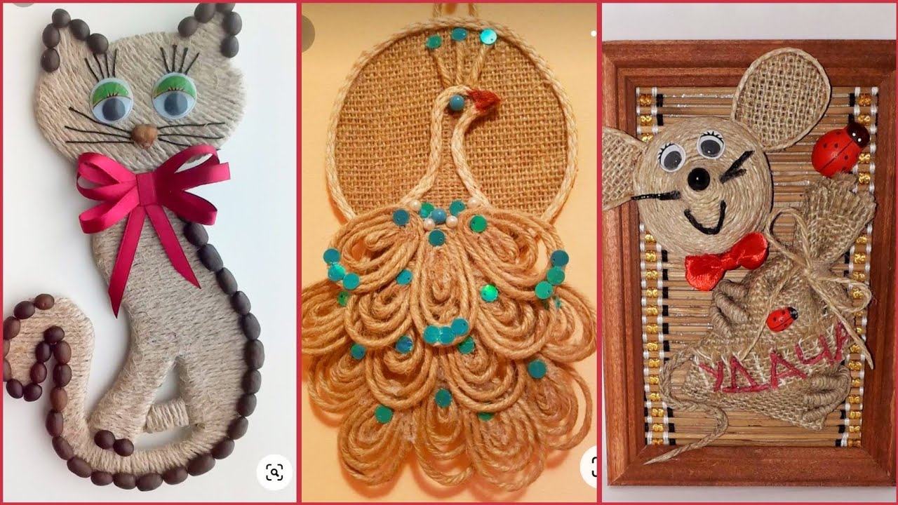 Latest jute rope craft ideas for wall decoration,jute rope craft - YouTube