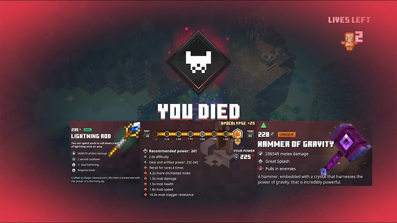 Unlocking and playing APOCALYPSE +25! In Minecraft Dungeons - YouTube