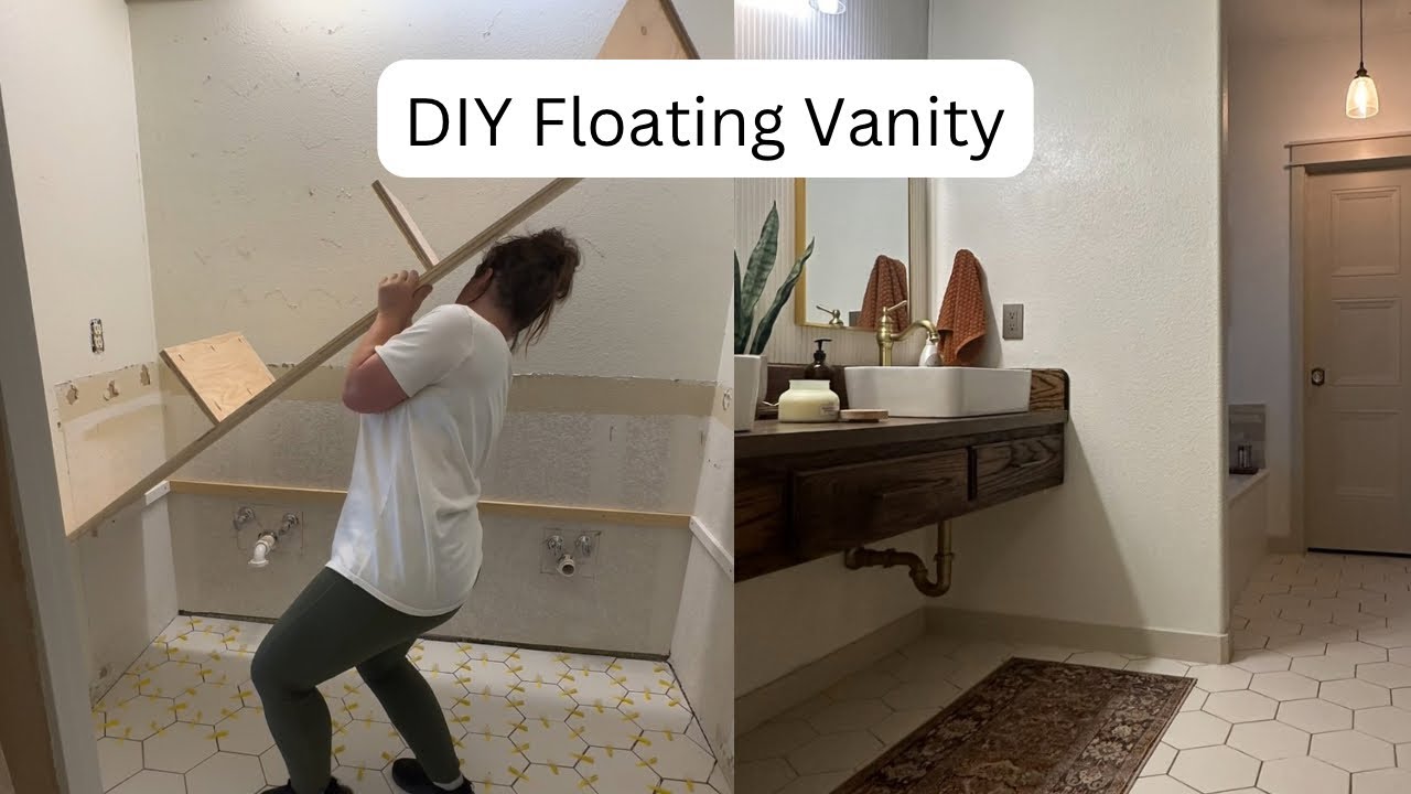 DIY Floating Vanity Build - YouTube