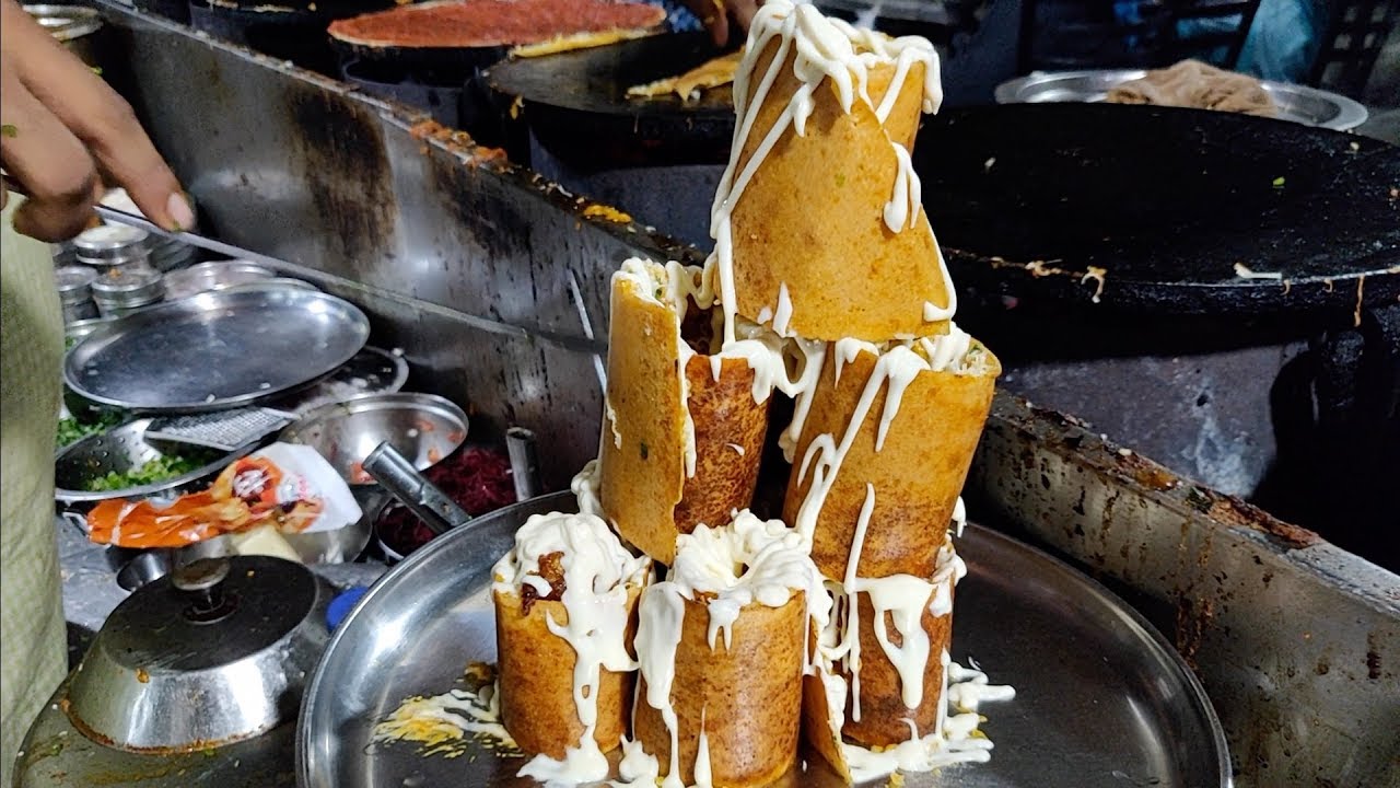 Burj Khalifa Dosa | Big Tower of Dosas | Indian Street Food - YouTube