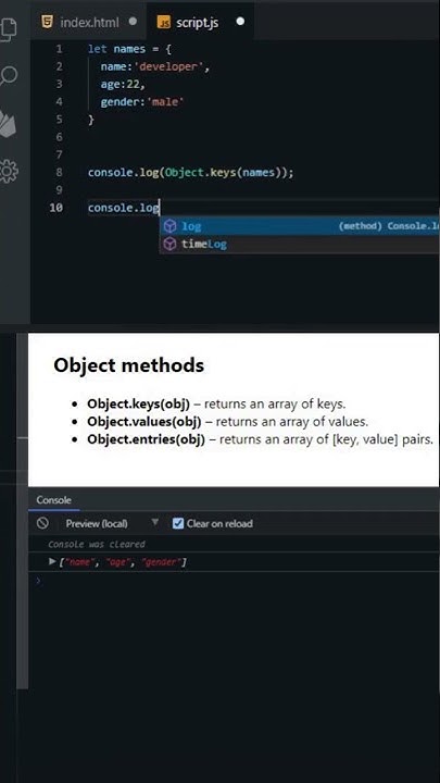Object methods in JavaScript - #beadeveloper - YouTube