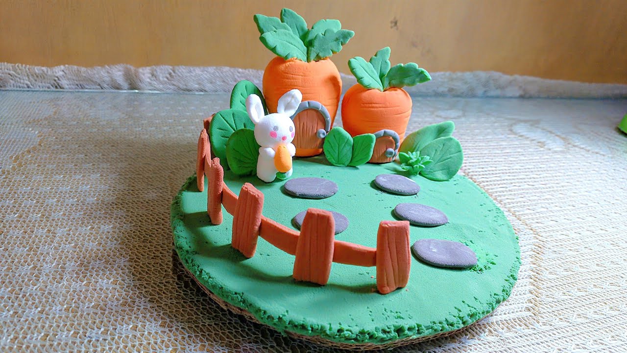 DIY Carrot House with Clay | Step by Step Miniature Tutorial - YouTube