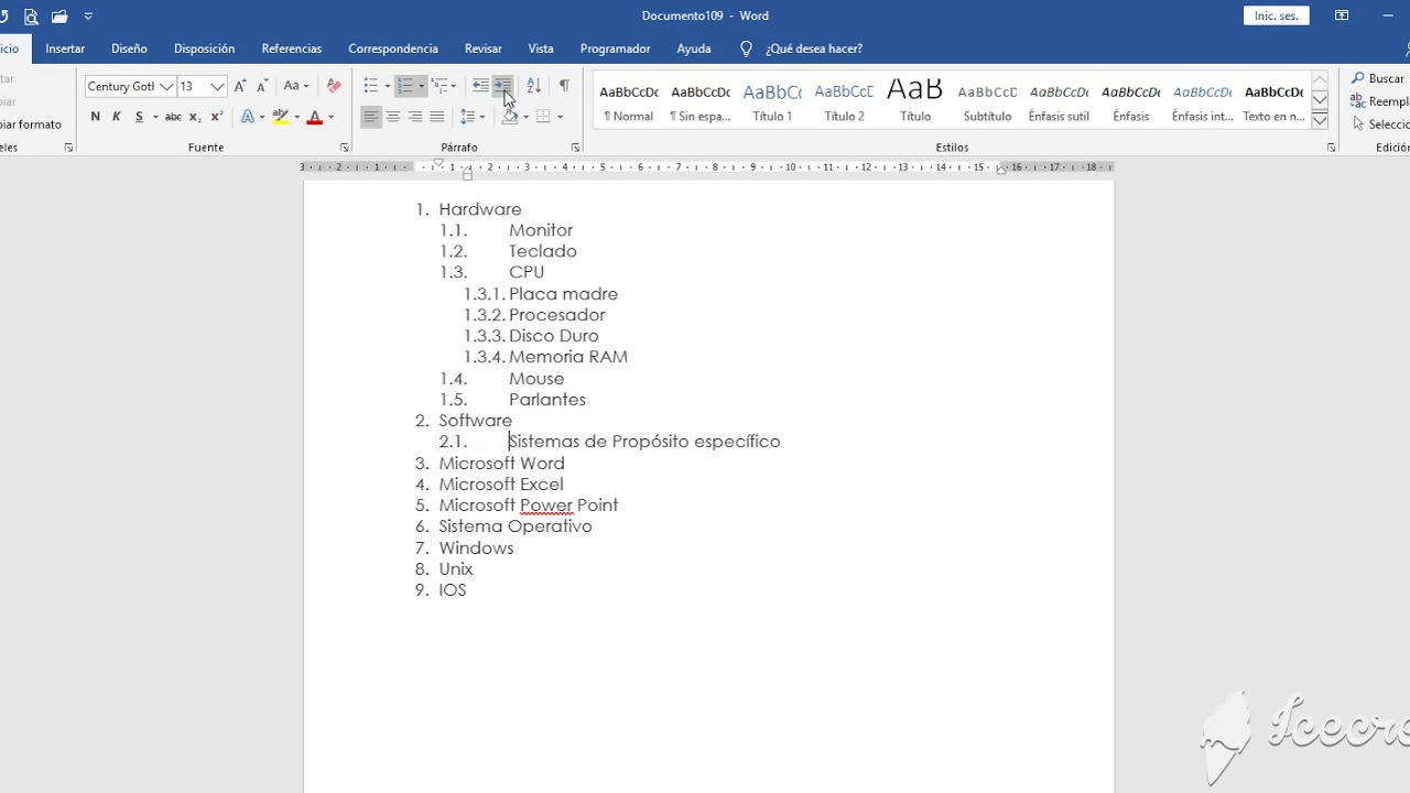 Aplicando Lista Multinivel en Microsoft Word - YouTube