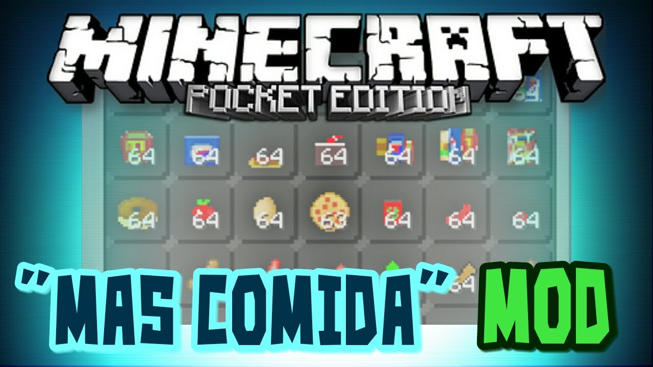 "MORE FOOD v2" MOD (MAS COMIDA) - MINECRAFT PE 0.14.0 - 0.14.x - YouTube