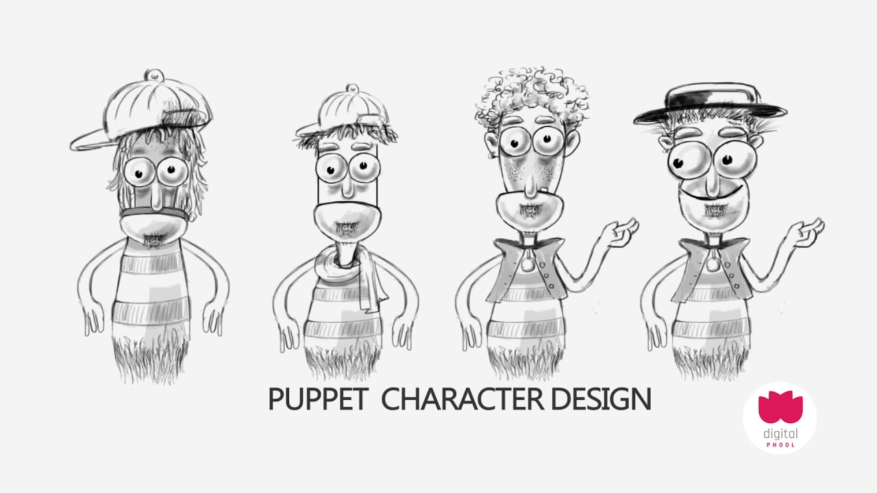 Piazza hut puppet character design development - YouTube