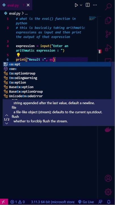 Eval Function Python Speed Codes Codingtutorials Python Programmer Coding Java Youtube