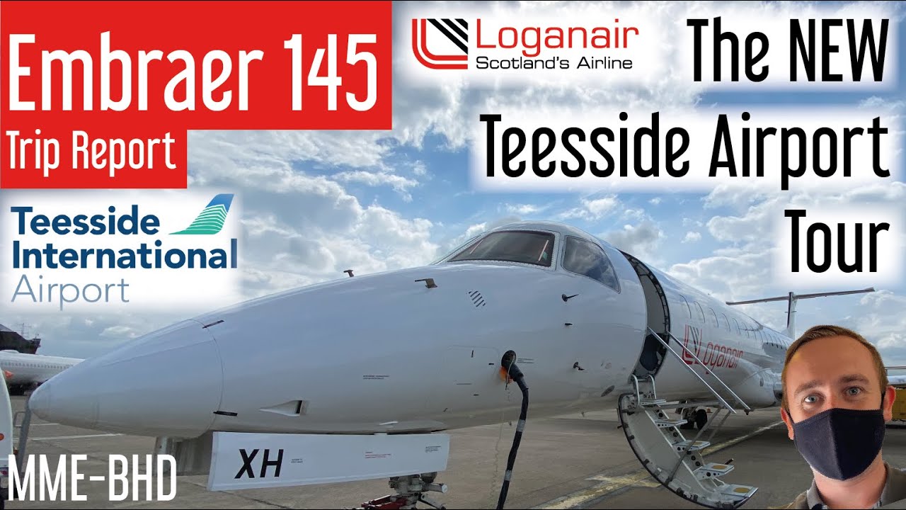 The NEW Teesside Airport: Flying Loganairs E145 to Belfast City - YouTube
