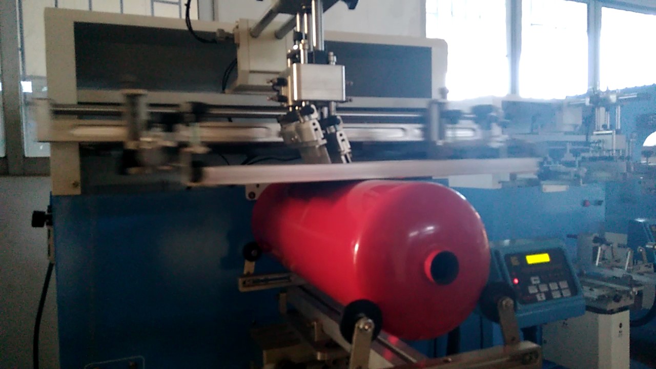 portable fire extinguishers screen printing machine - YouTube