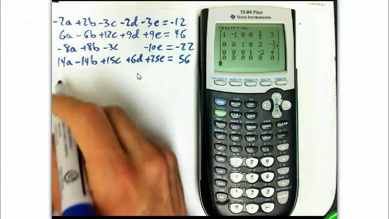 Solving systems using RREF on the TI-84 calculator - YouTube