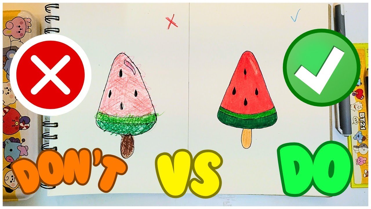 DOs and DON'Ts -how to draw a Icecream-tips to improve your drawing ...