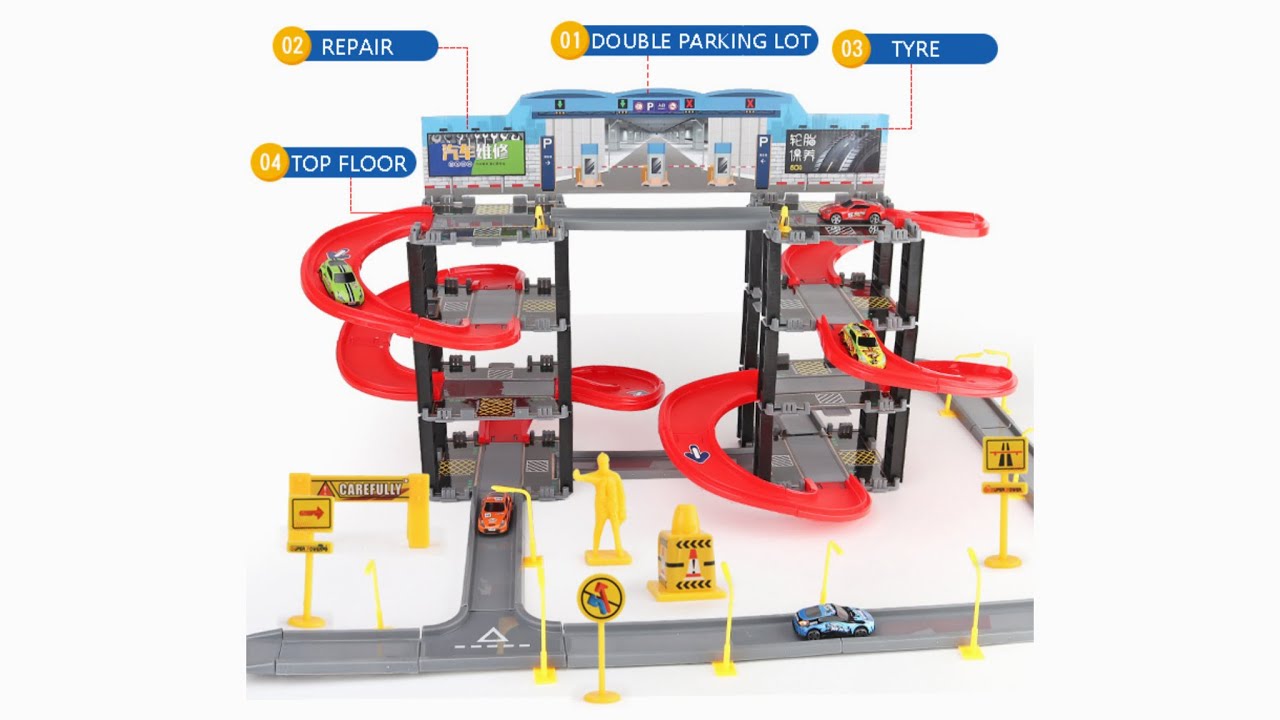 Children's Plastic Parking Toy Set Three-dimensional Multi-layer Car ...