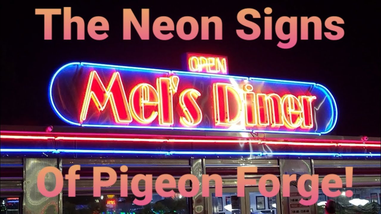NEON SIGNS in PIGEON FORGE Tennessee - Driving Tour at Night - Motels ...
