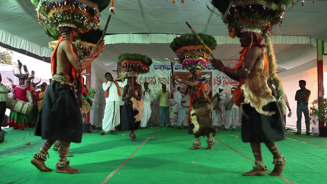 Original Adivasi Folk Dance Stage perform Telangana, Keslapur - YouTube