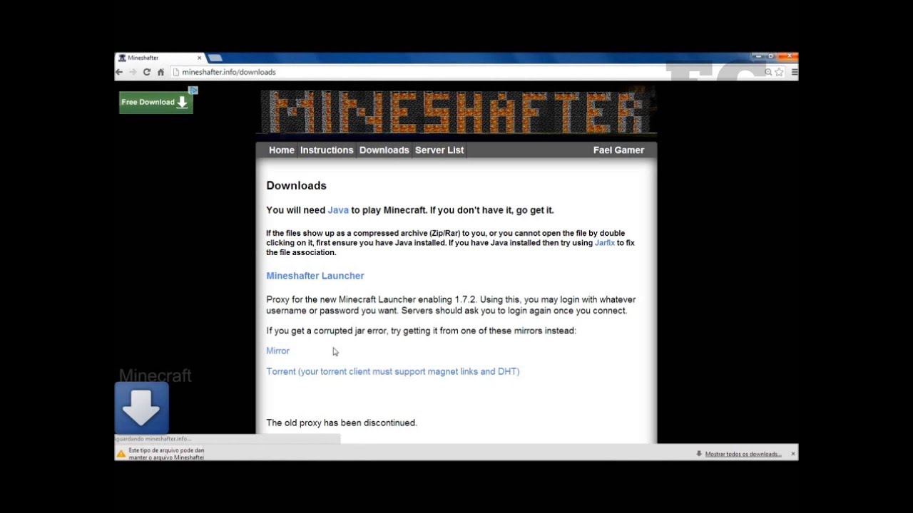 Tutorial-Como Baixar e Instalar o Mineshafter - YouTube