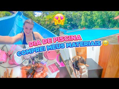 COMPREI MEUS PRIMEIROS MATÉRIAS DE UNHA + FOMOS NA PISCINA EM FAMÍLIA- SAINDO DA ROTINA | Lar da Ana