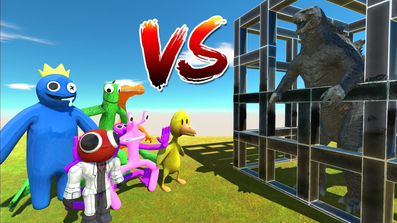 Rainbow Friends Rescue Godzilla 2014 - Animal Revolt Battle Simulator ...