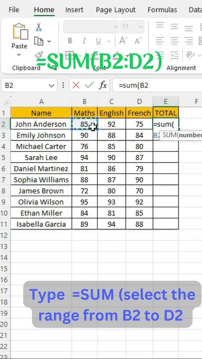 Add It Up Excel Sum Function Made Easy Excel Exceltips Exceltricks Excelshorts