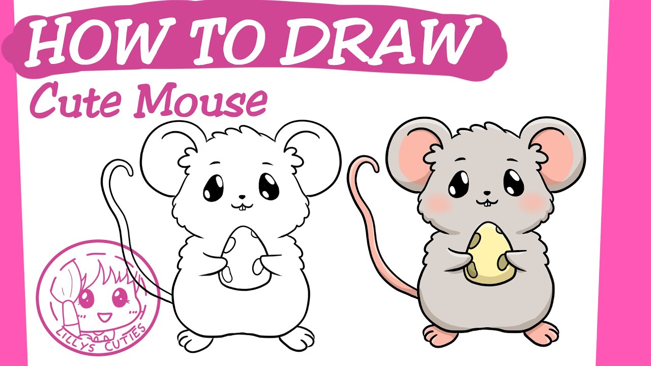 How to Draw! Cute Mouse | Drawing a cute mouse with cheese | Easy and ...