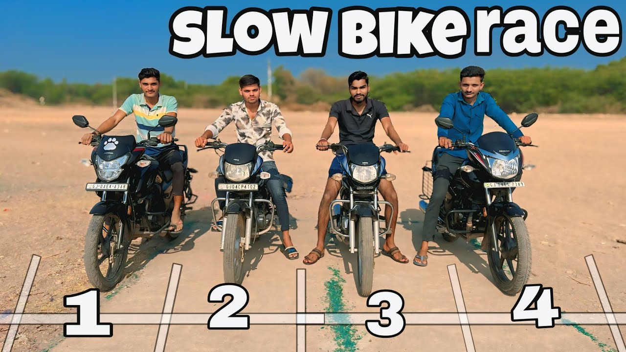 Slow Bike Race Challenge | सबसे धीमी बाइक कौन चलाएगा..?? - YouTube