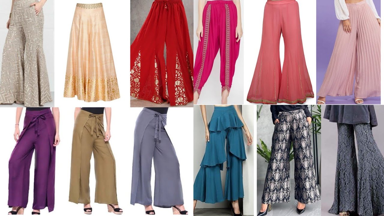 30 Different Types of Plazo | Plazo Pants | Stylish Plazo | Dhoti Plazo ...