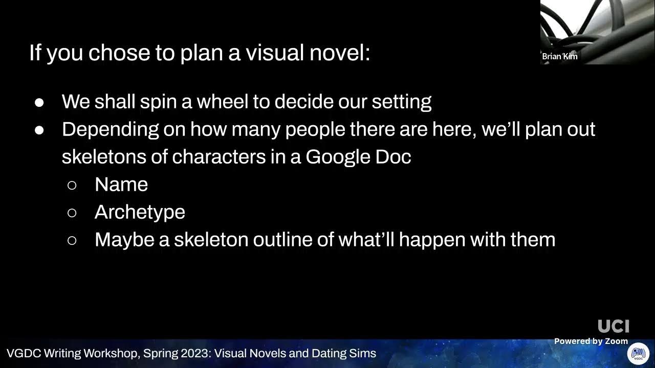 VGDC Writing Workshop Week 8: Visual Novels and Dating Sims - YouTube