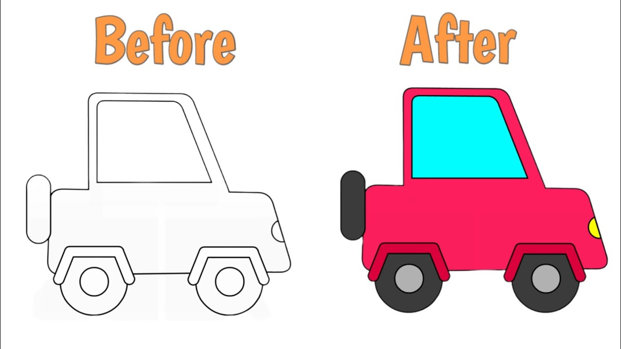 Painting for Kids | Colorful Car | Before & After - YouTube
