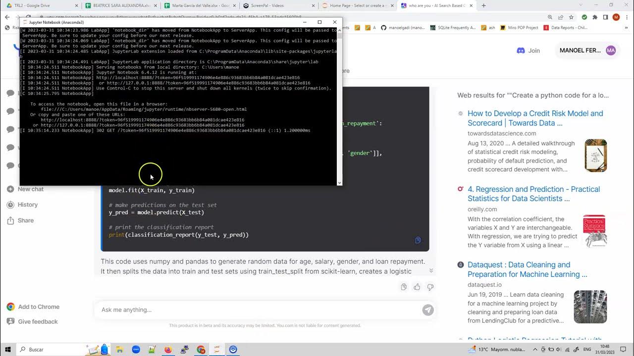 Using chatGPT to generate synthetic data and export the data and the model - YouTube