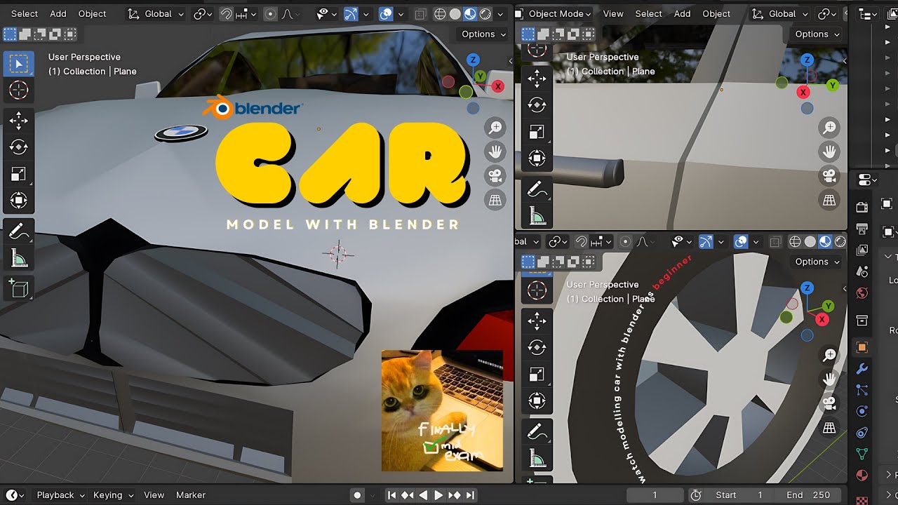 simple car modeling with blender || UTS - YouTube