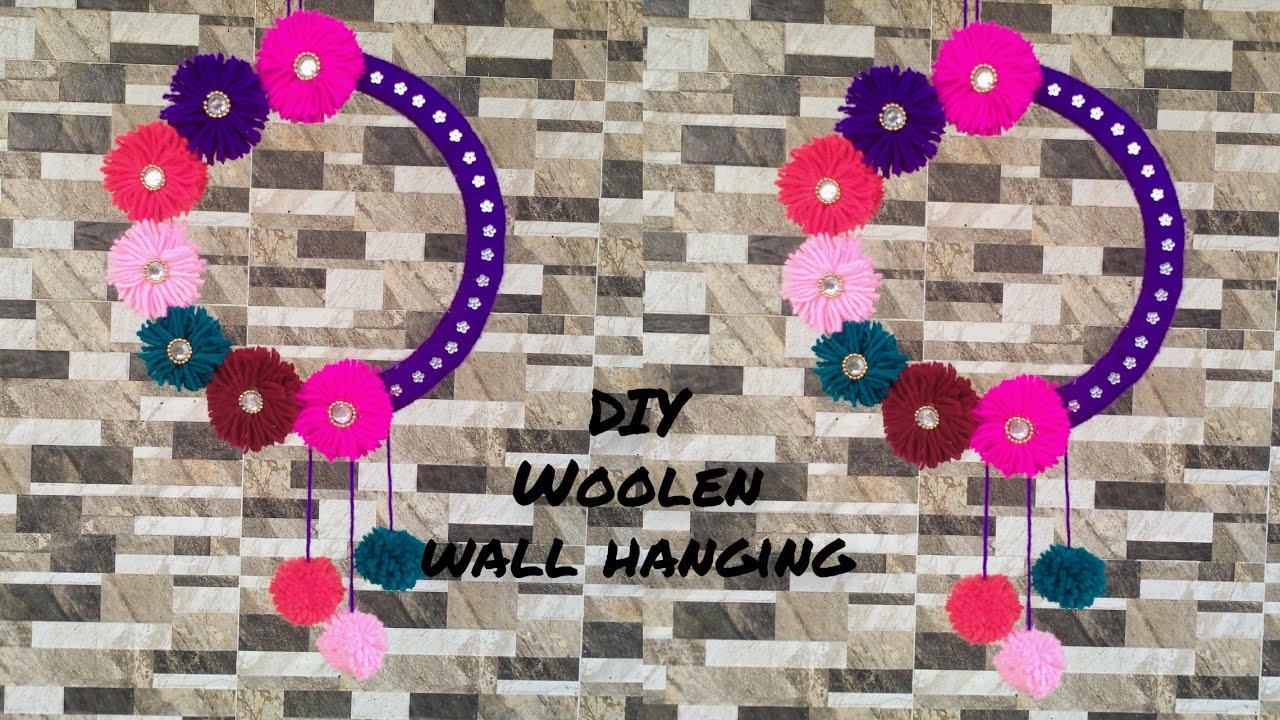 DIY Woolen wall hanging/Home decor/Wool craft/Room decoration ideas ...