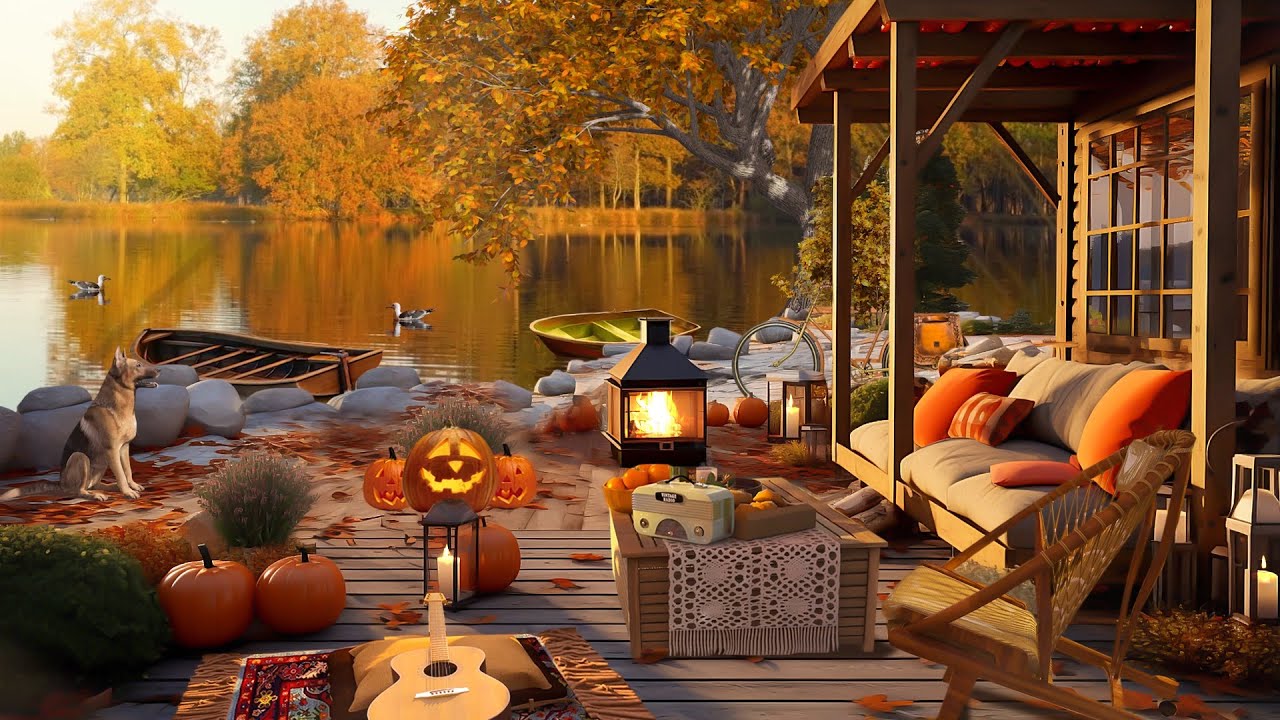 Dreamy Autumn Lakeshore Ambience: Cozy Autumn Day Sounds, Crunchy ...