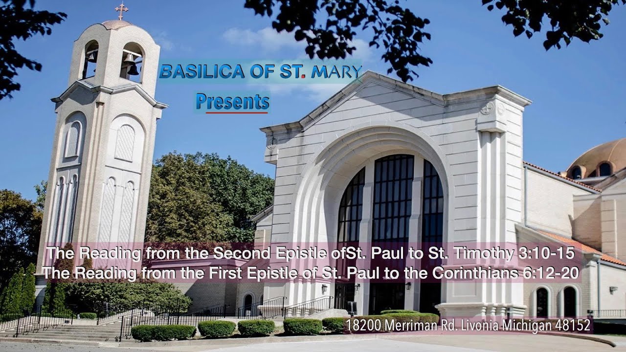 The Reading from the First Epistle of St. Paul to the Corinthians 6-12 ...
