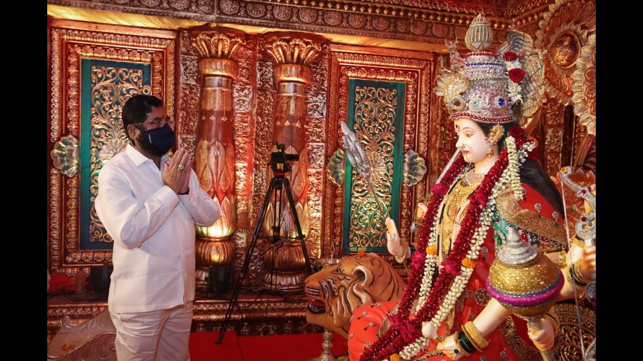 Eknath Shinde Saheb | Thanyachya Durgeshwariche Darshan | Day 1 ...