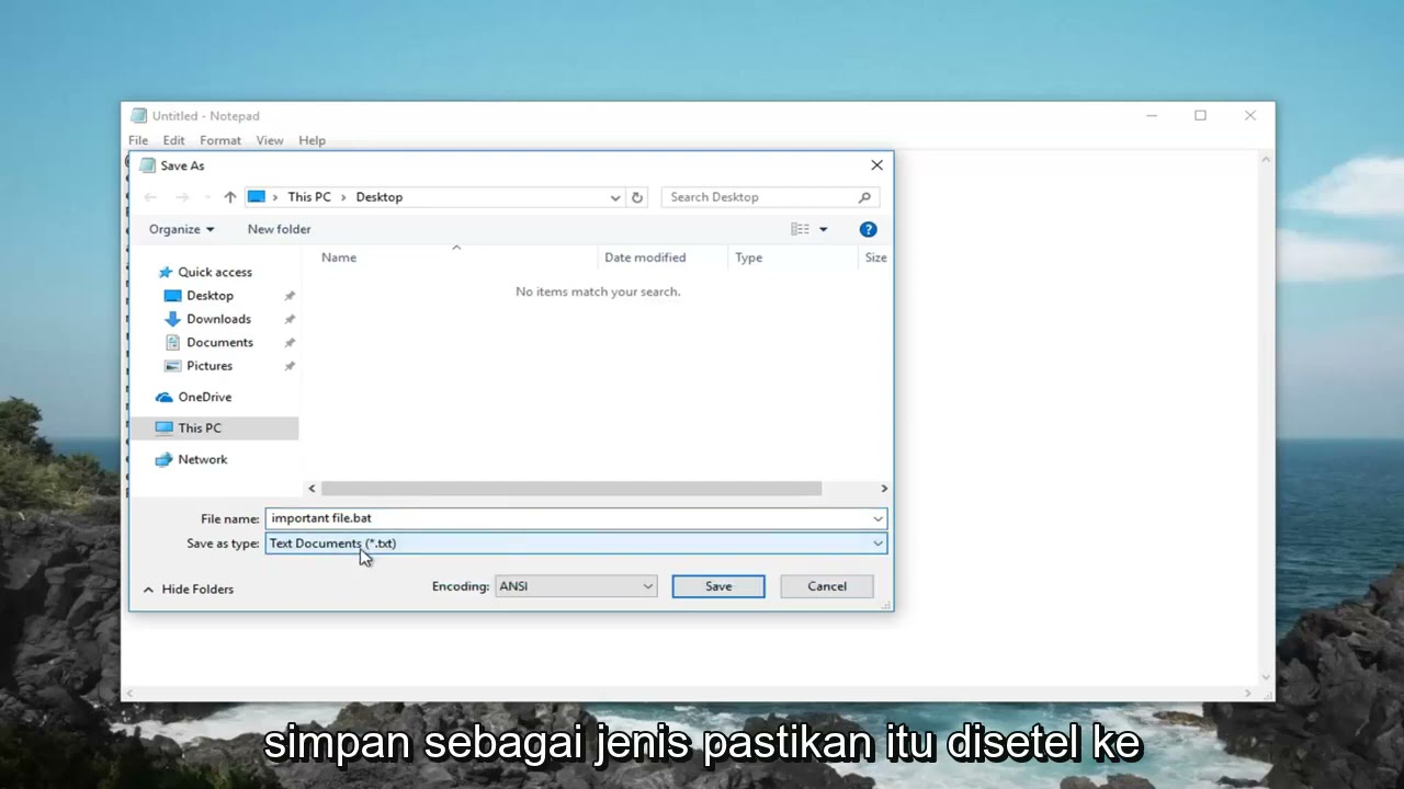 Cara Membuat File Batch Bat Di Windows 1110 Youtube