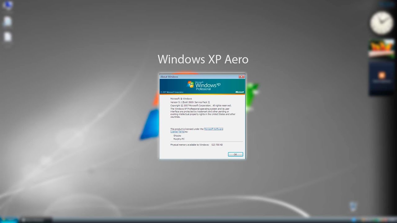 Windows XP Aero - YouTube