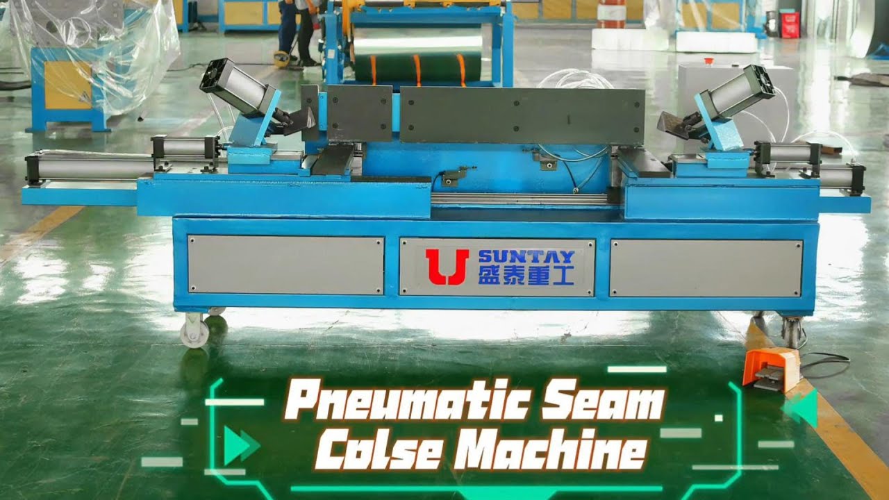 Horizontal pneumatic sealing machine-Air duct machine - YouTube