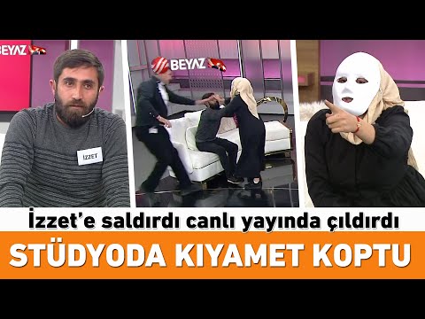 Meryem yayına geldi stüdyoda kıyamet koptu! Önce İzzet'e saldırdı ardından konukları azarladı