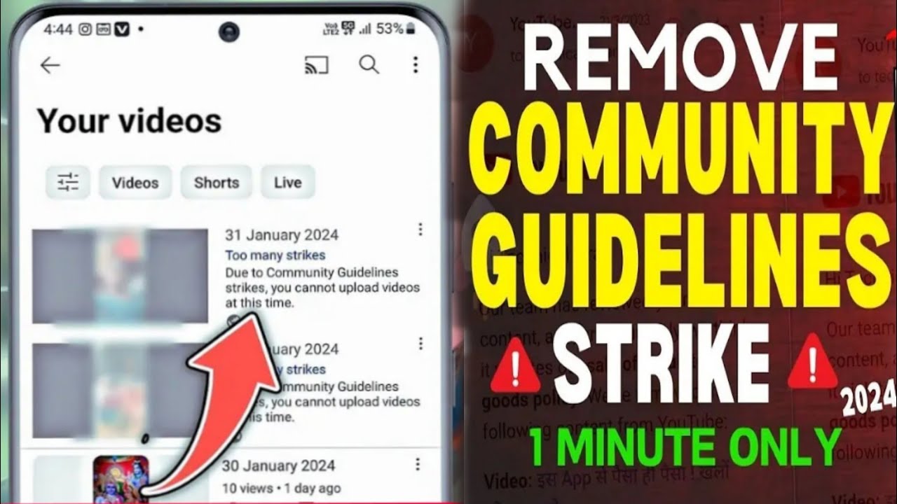 Too many strike due to community guidelines strike you can't upload ...