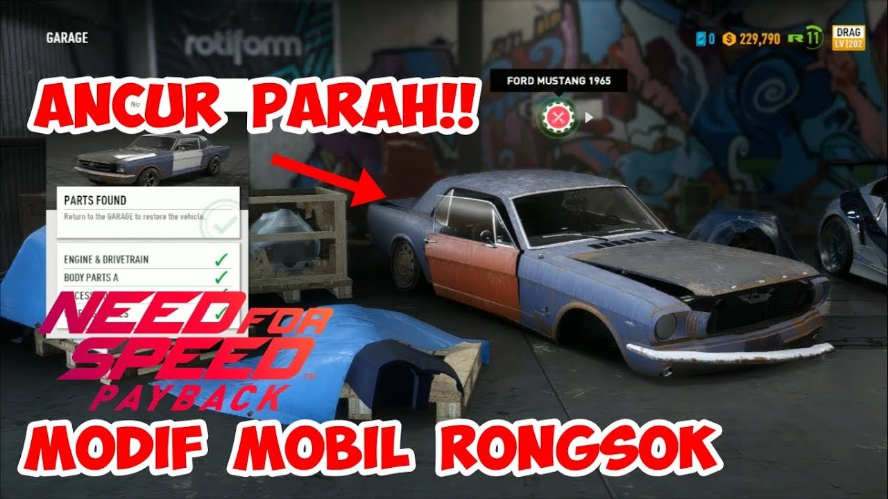 MODIF MOBIL RONGSOK FOR MUSTANG | NEED FOR SPEED PAYBACK - YouTube