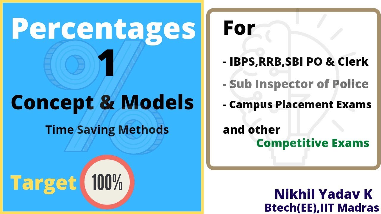 Percentages Aptitude - 01 | Tricks & Shortcuts | Bank Exams | CAT ...