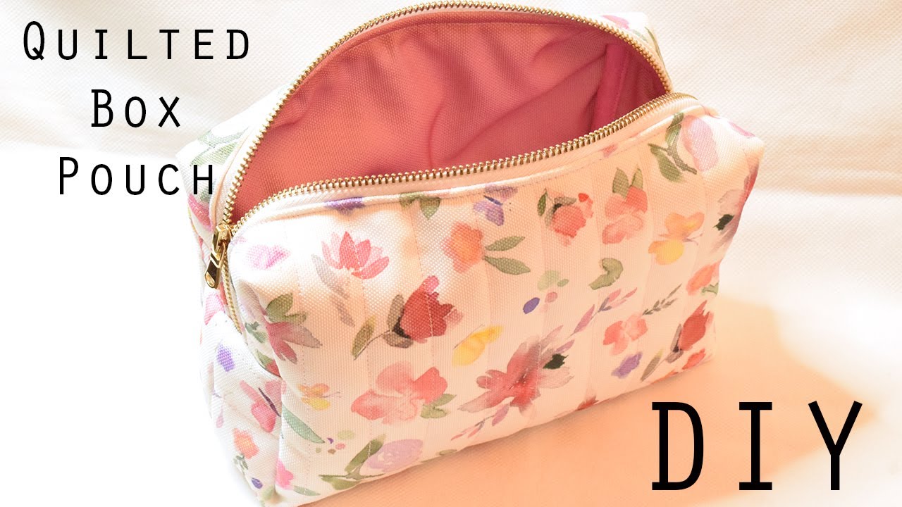 Easy Quilted Box Pouch | DIY Cosmetic Pouch and Toiletry Case | Sewing ...