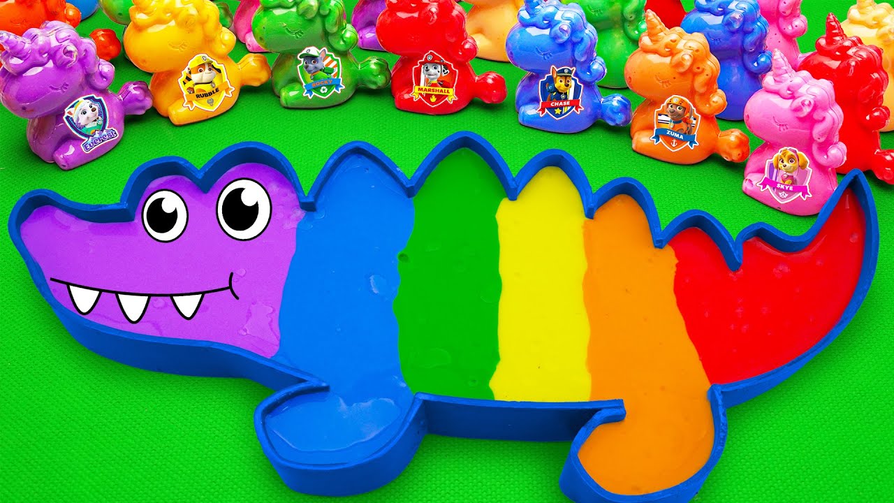 Satisfying ASMR | Making Alligator Slime Bathtub by Mixing Paw Patrol ...