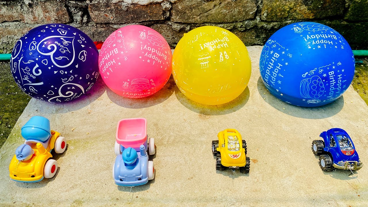 Pop Colorful Water Balloons and car Funny video part-01 - YouTube
