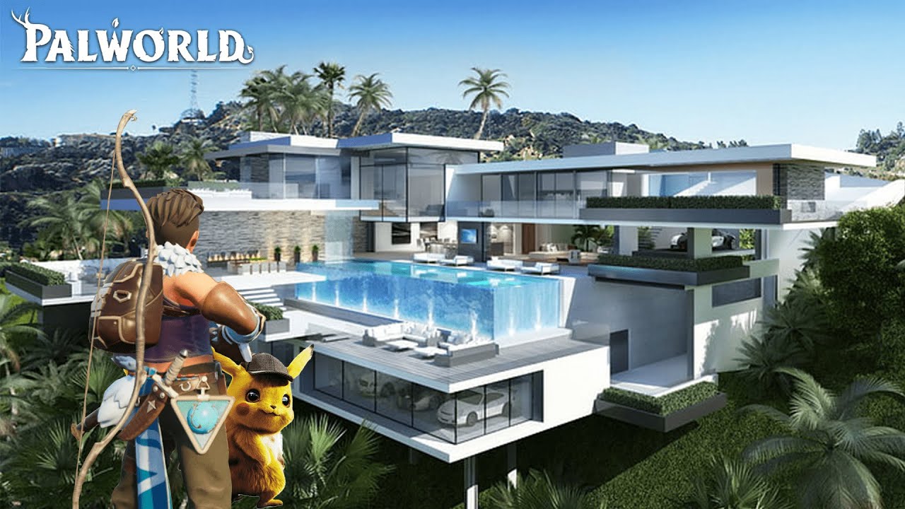 I MADE A BEAUTIFUL MODERN MANSION NEAR OCEAN #11 | PALWORLD GAMEPLAY ...