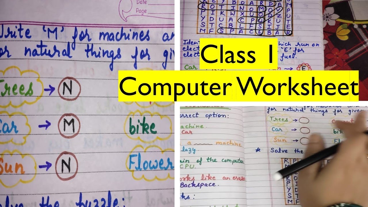 Class 1 Computer worksheet | Computer Worksheet for class 1| Class 1 ...