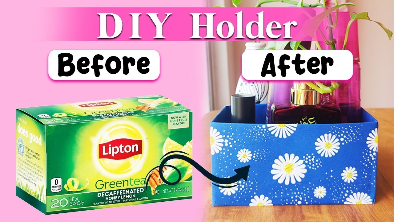 Green tea box recycling idea l diy waste box reuse idea l empty box diy ...