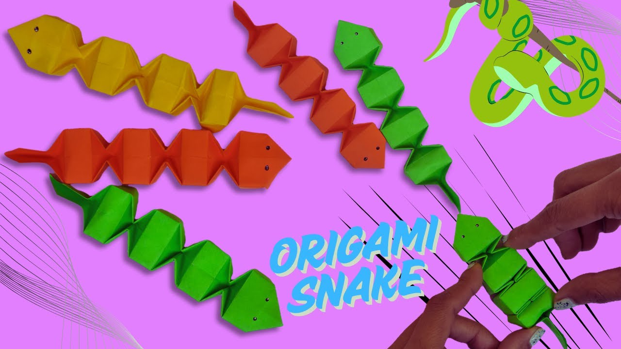 Origami Jumping Paper Snake | How to make paper toy || craftboat - YouTube
