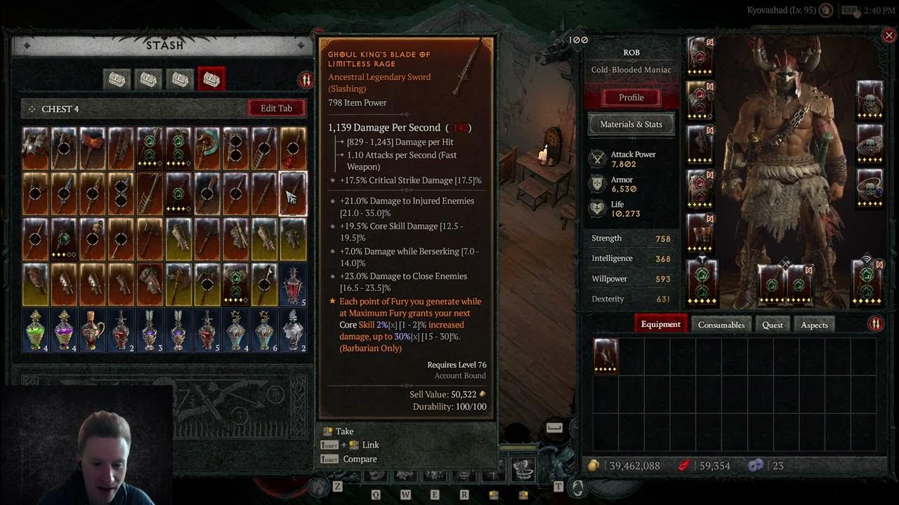 Diablo 4 Barbarian Item Legendary Stat Priorities - YouTube