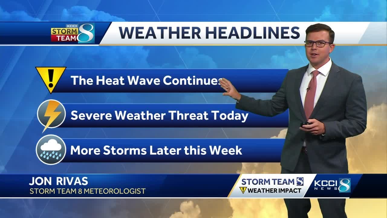 Iowa weather: Hot and humid with some storm chances later - YouTube