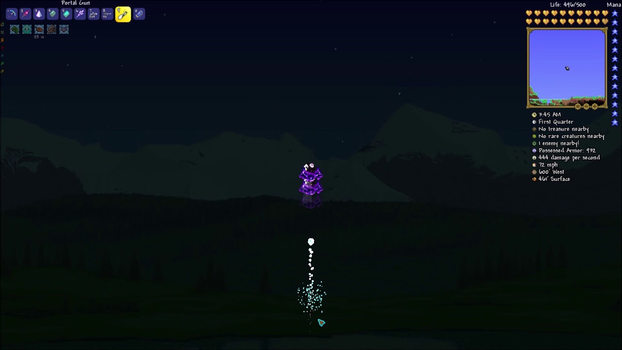 Terraria Portal Gun Fast Traveling from a few years ago - YouTube